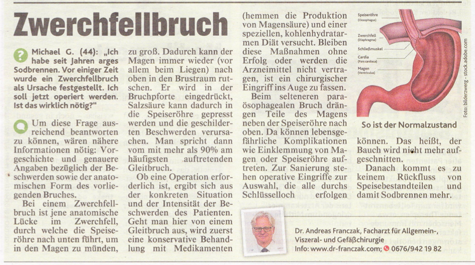 Zwerchfell Bruch - Dr. med. Andreas Franczak, Wien